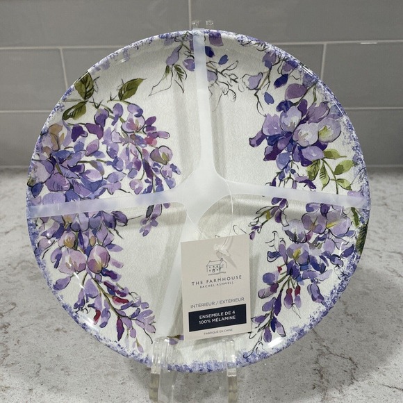 Rachel Ashwell | Dining | Set Of 4 Lilacs 85 Melamine Salad Side Plates ...